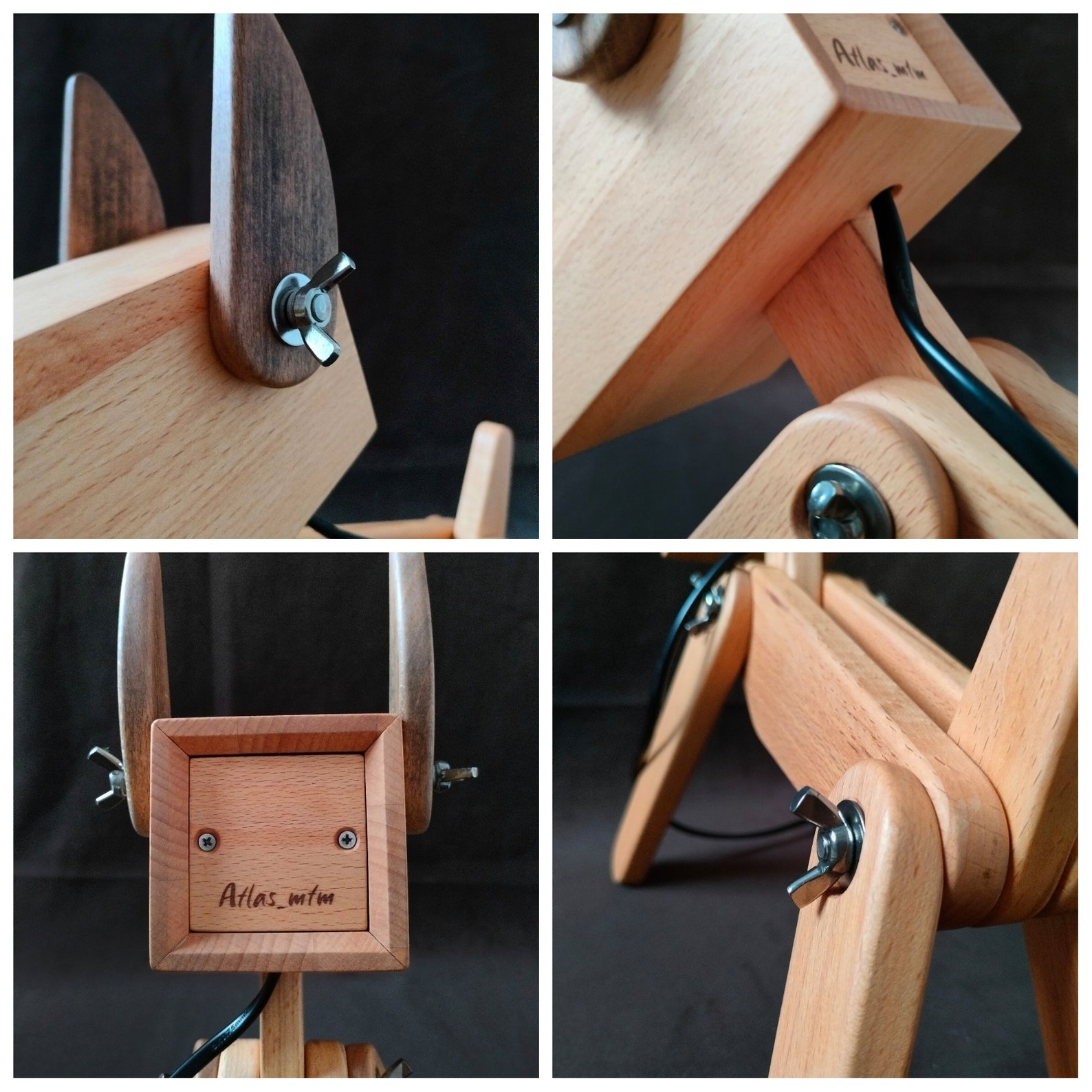 Handmade Beech Wood Dog Lamp: Adjustable Desk Light - Etsy