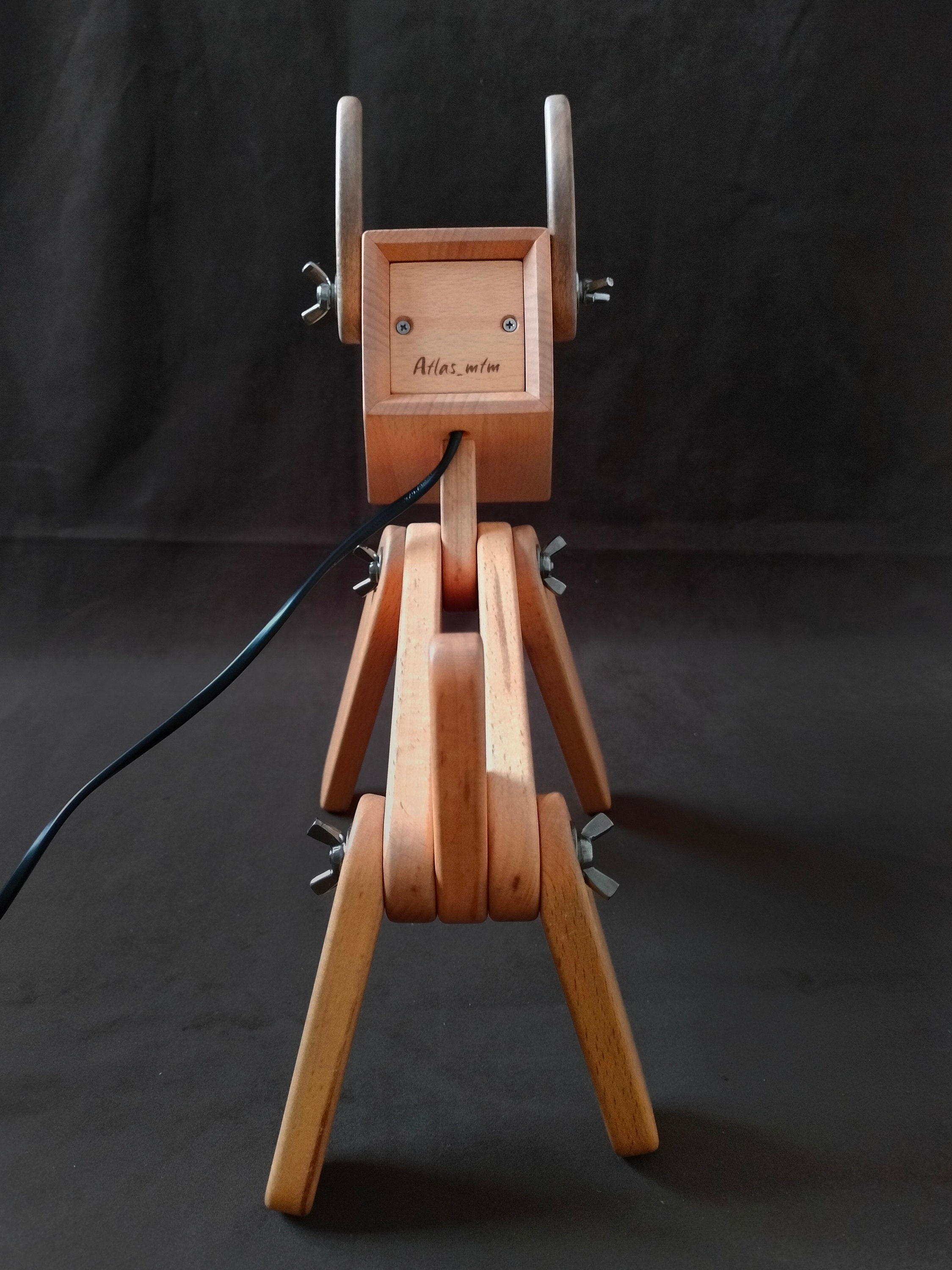 Handmade Beech Wood Dog Lamp: Adjustable Desk Light - Etsy