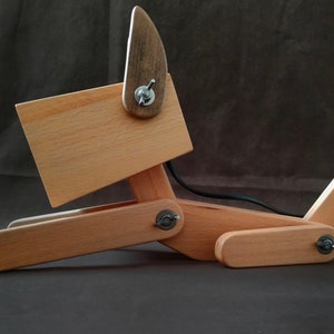 Handmade Beech Wood Dog Lamp: Adjustable Desk Light - Etsy