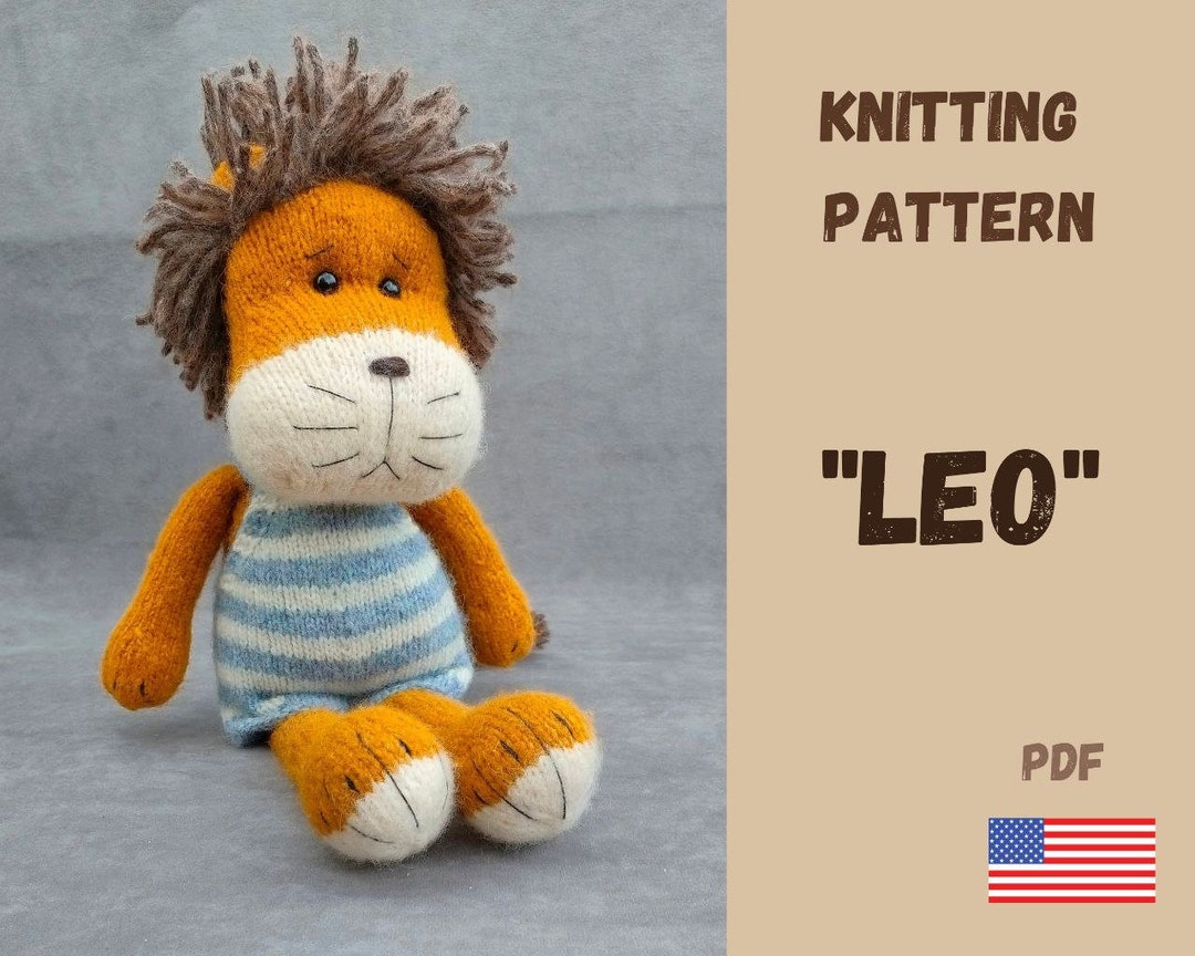 Knitting Pattern Lion, Animal Pattern, Knitted Leo in Clothes, Knitting ...