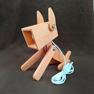 Scandinavian Style Dog Lamp, Wooden Lamp DOG With Adjustable Positions ...