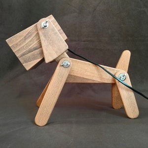 Nursery Lamp Dog, Minimalist Wooden Table Lamp, Desk Accessories ...