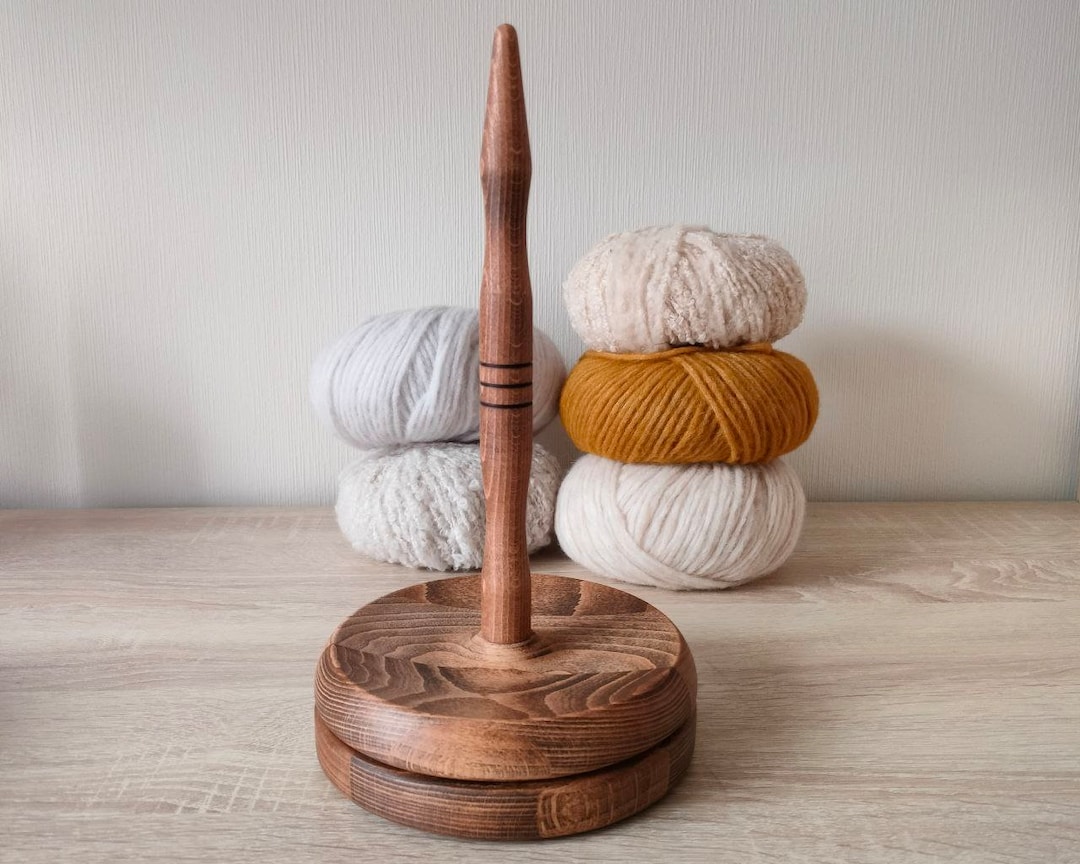 Wooden Yarn Spool Holder, Knitting Tools, Handmade Wool Yarn Dispenser ...