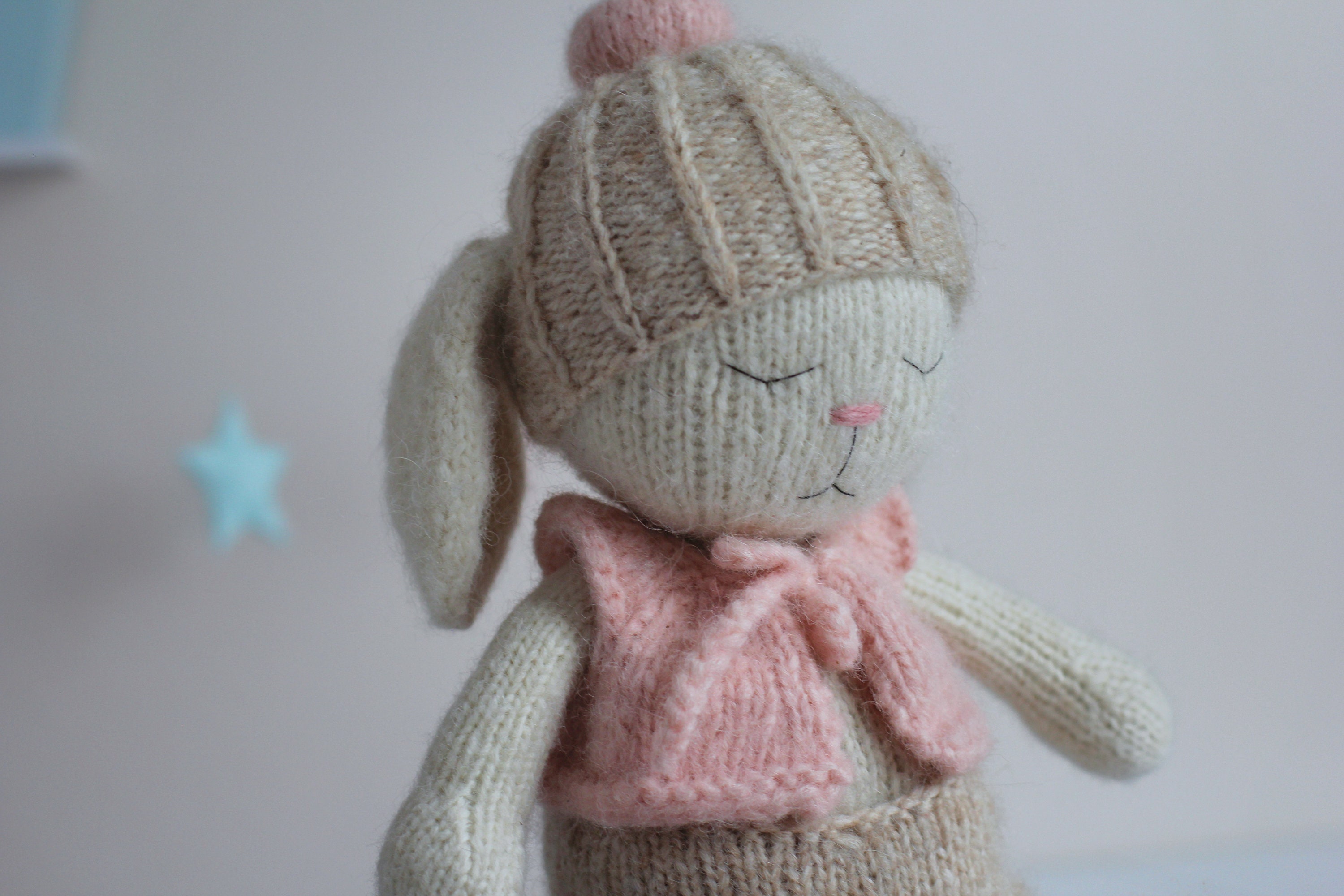 Bunny Knitting Patterns Knitted Animal Toy Amigurumi Bunny - Etsy