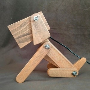 Nursery Lamp Dog, Minimalist Wooden Table Lamp, Desk Accessories ...