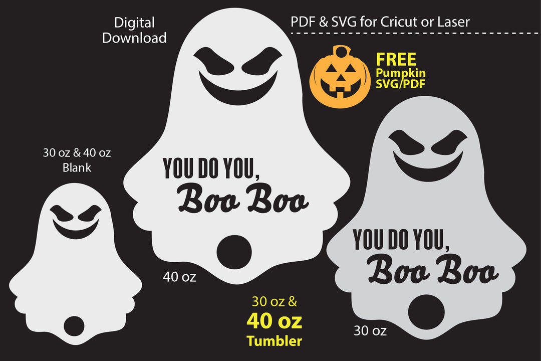 Booboo Ghost Stanley Topper for Tumbler DIGITAL File SVG PDF, 30oz 40oz ...