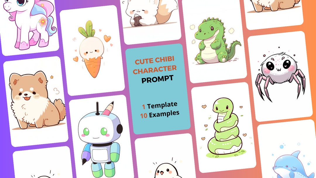 Midjourney Prompt Chibi Characters, Cartoon Character Prompt, Clipart ...