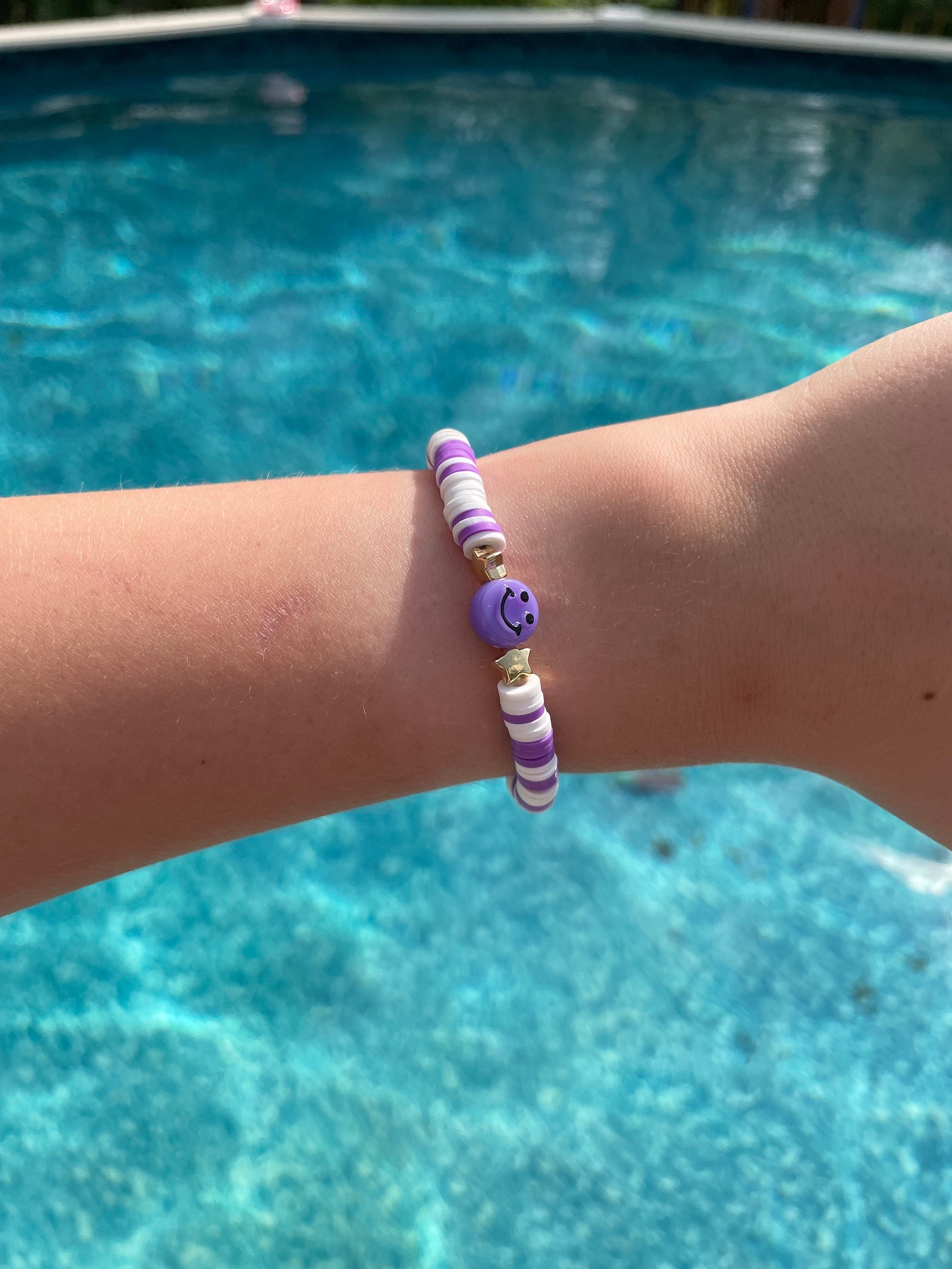 Preppy Aesthetic Clay Bead Smiley Bracelet - Etsy