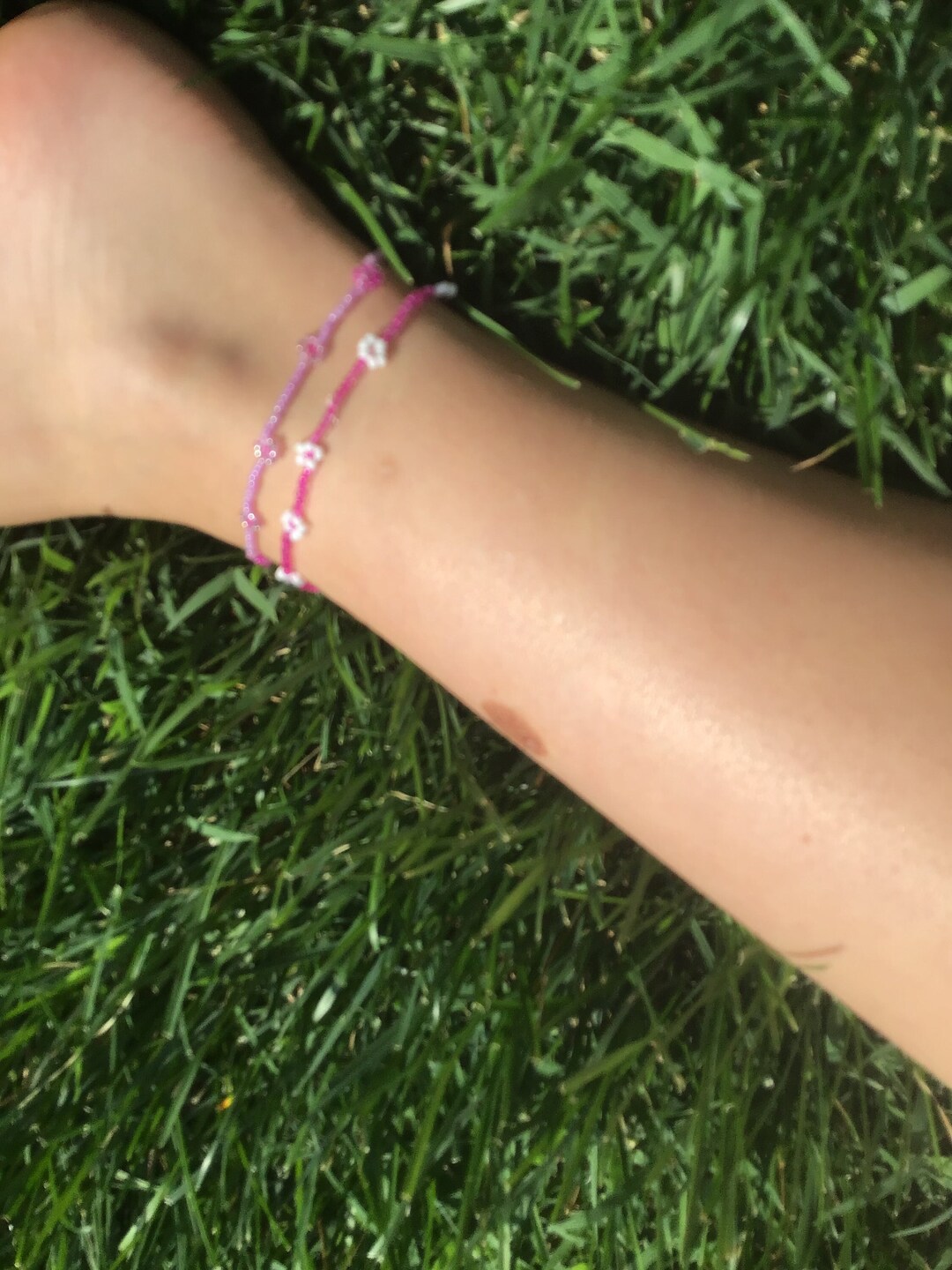 Preppy Aesthetic Flower Anklet - Etsy