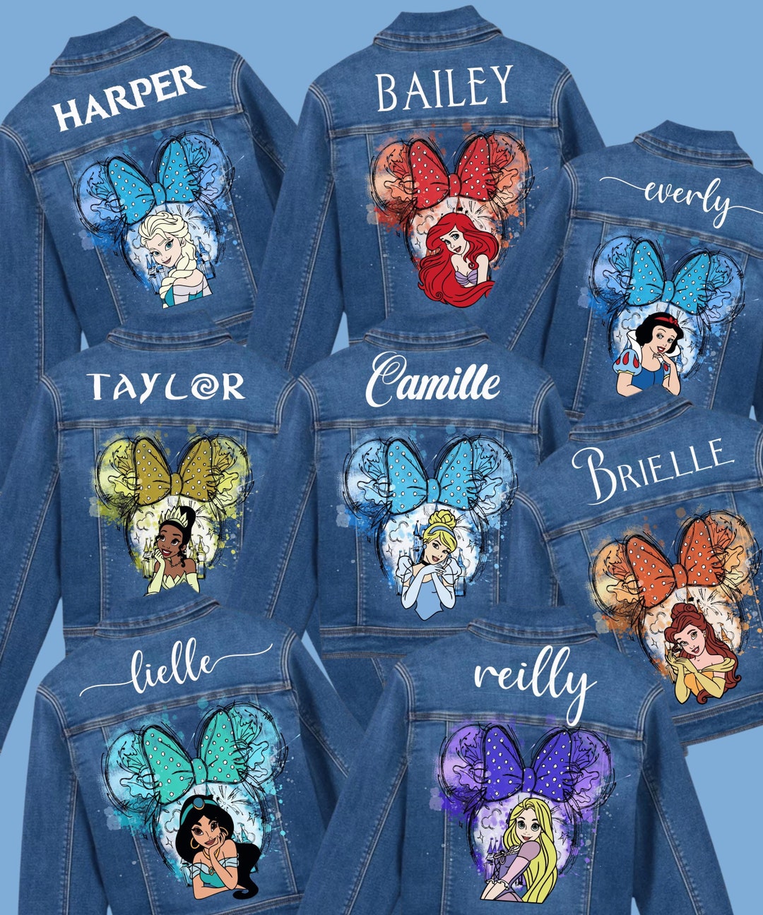 Adorable Custom & Personalized Disney Princess Denim Jacket for Girls ...