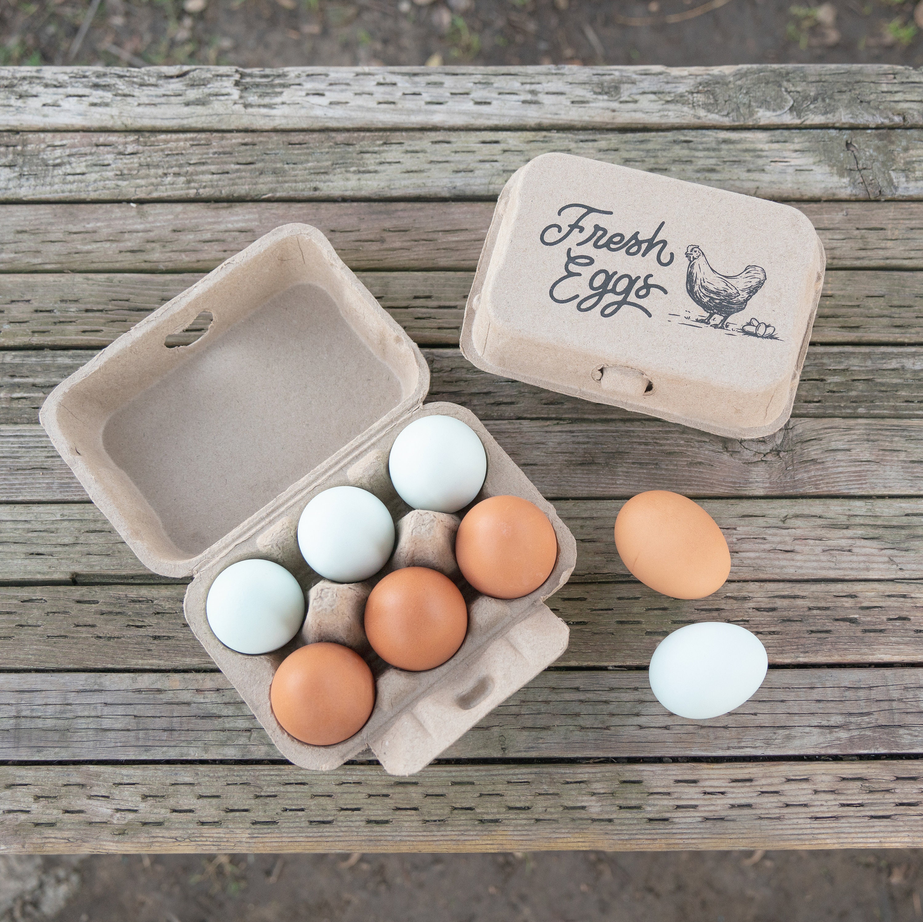 Half Dozen Egg Cartons fresh Eggs Brown 30-pack 2x3 Style Biodegradable ...