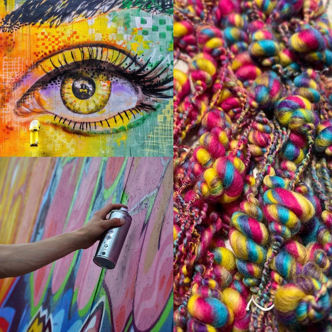 Graffiti Beehive Art Yarn Thick and Thin for Weaving/knitting/tapestry ...