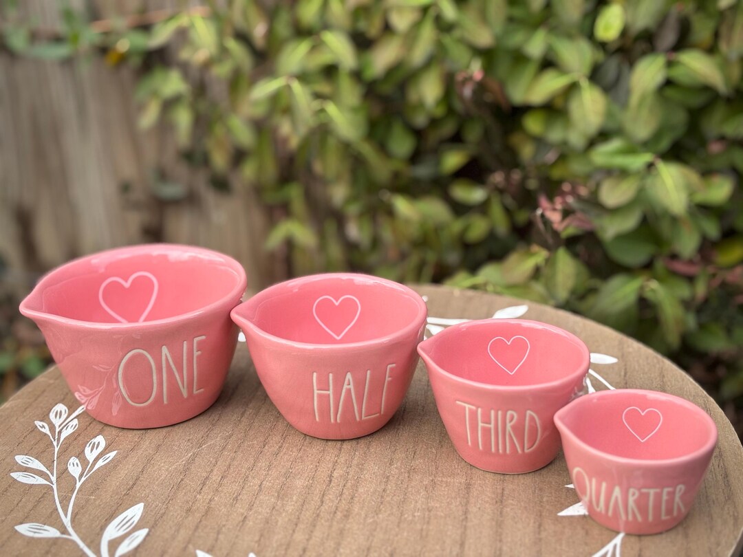 Rae Dunn Pink Valentines Day Heart Measuring Cups Complete Set - Etsy