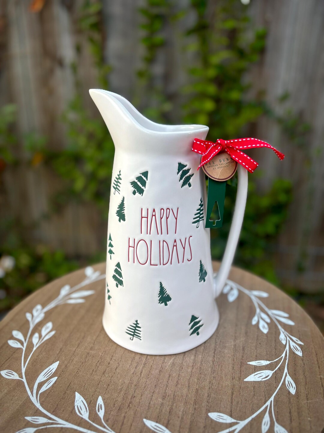Rae Dunn Christmas Tree Kitchen Pouring Pitcher HAPPY HOLIDAYS - Etsy