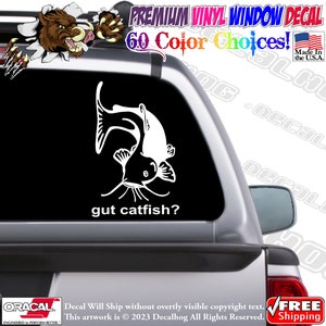 Gut Catfish Funny Fishing Vinyl Decal Car Truck Laptop Wall Window ...