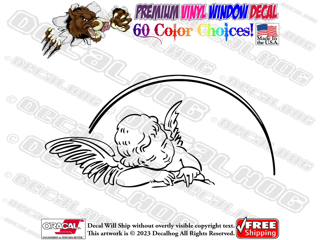Angel Cherub Sleeping Holy Vinyl Decal Car Truck Laptop Wall Window ...