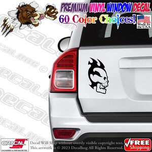 Flaming Skull Vinyl Decal Car Truck Laptop Wall Window Graphics Bumper ...