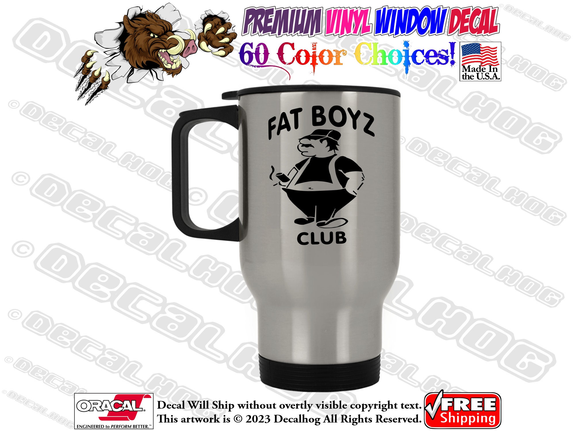Fat Boyz Club Funny Big Guy Vinyl Decal Car Truck Laptop Wall Window ...