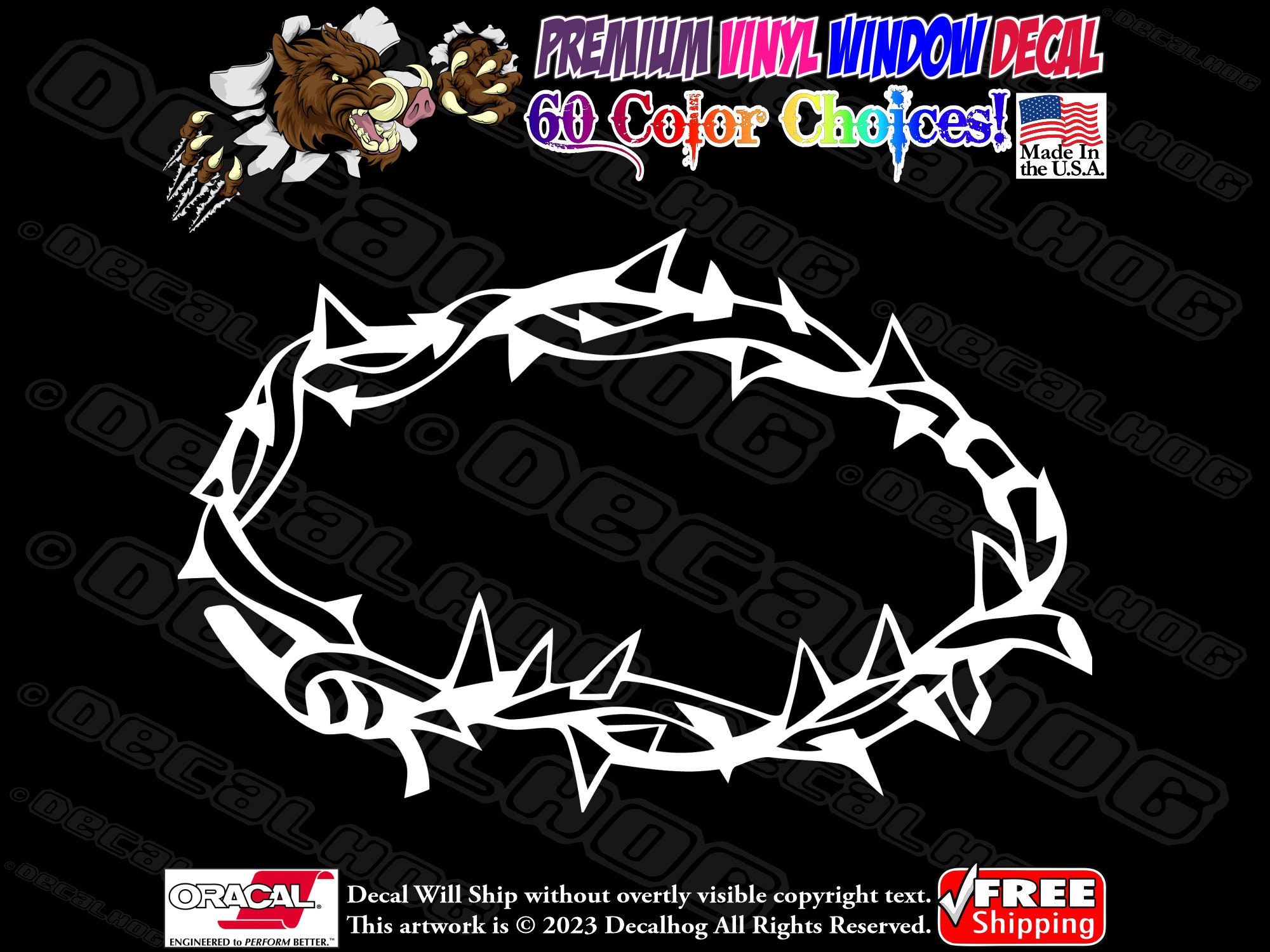 Jesus Christ Crown of Thorns Holy Vinyl Decal Car Truck Laptop Wall ...