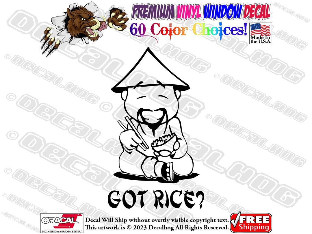 Got Rice Man JDM Vinyl Decal Car Truck Laptop Wall Window Graphics ...