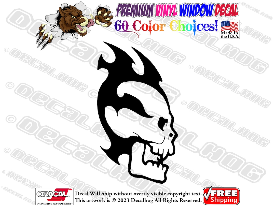 Flaming Skull Vinyl Decal Car Truck Laptop Wall Window Graphics Bumper ...
