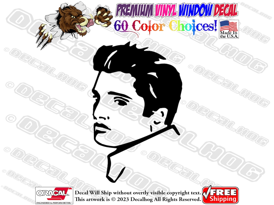 Elvis the King Rock 'n' Roll Vinyl Decal Car Truck Laptop Wall Window ...