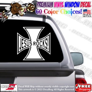 Jesus Rocks Christian Vinyl Decal Car Truck Laptop Wall Window Graphics ...
