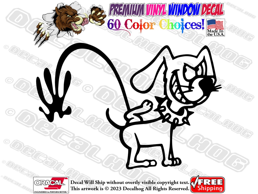 Pissing Dog Funny Rude Vinyl Decal Car Truck Laptop Wall Window ...