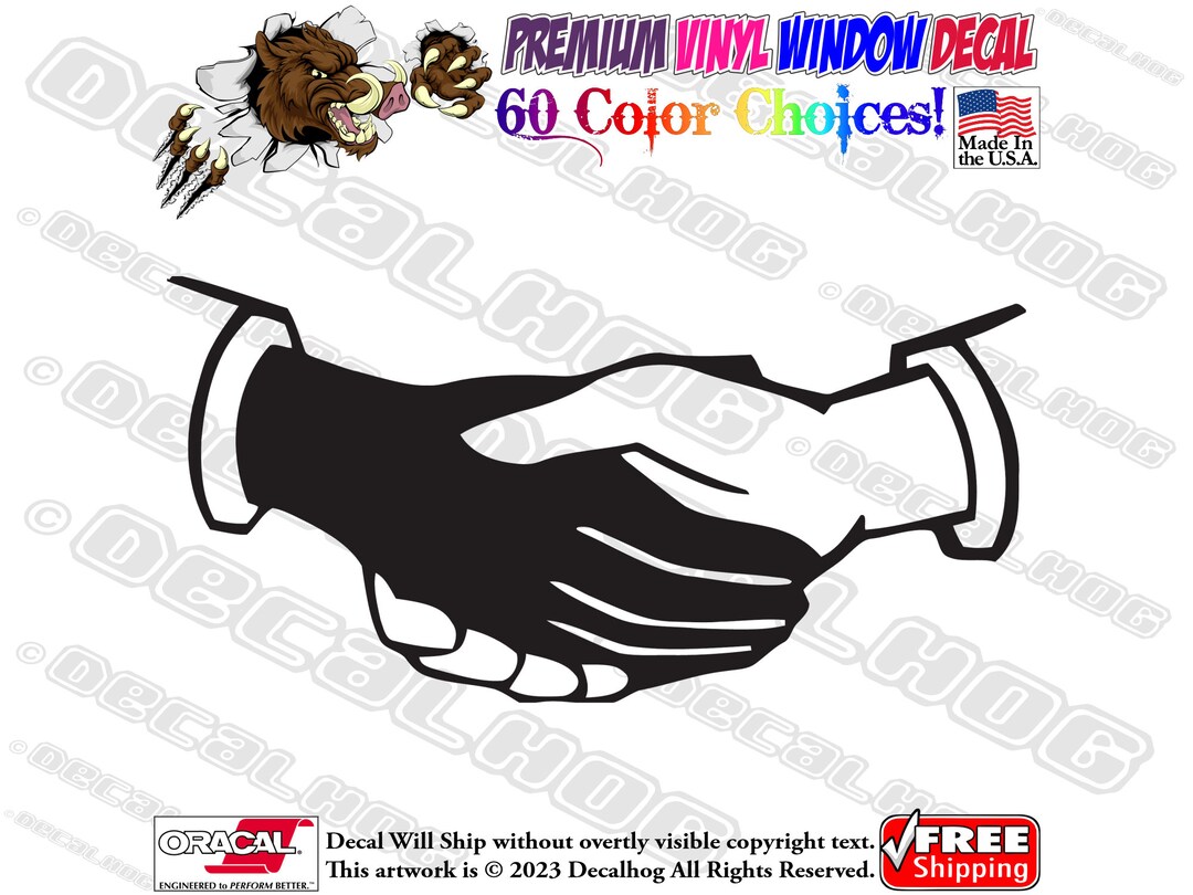 Racial Harmony Handshake Vinyl Decal Car Truck Laptop Wall Window ...