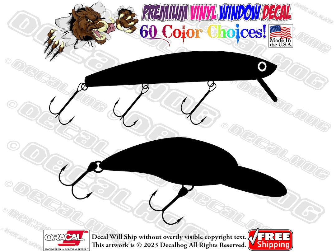 Fishing Lure 2 Pack Crankbait Rapala Vinyl Decal Car Truck Laptop Wall ...