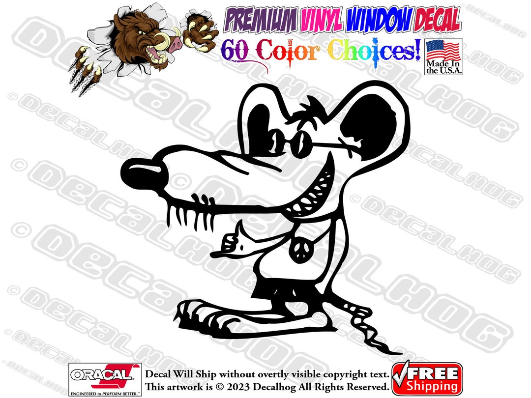 Cool Peace Sign Rat With Shades Vinyl Decal Car Truck Laptop Wall ...