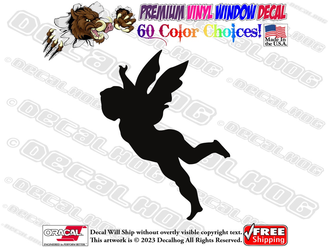 Flying Angel Baby Cherub Vinyl Decal Car Truck Laptop Wall Window ...