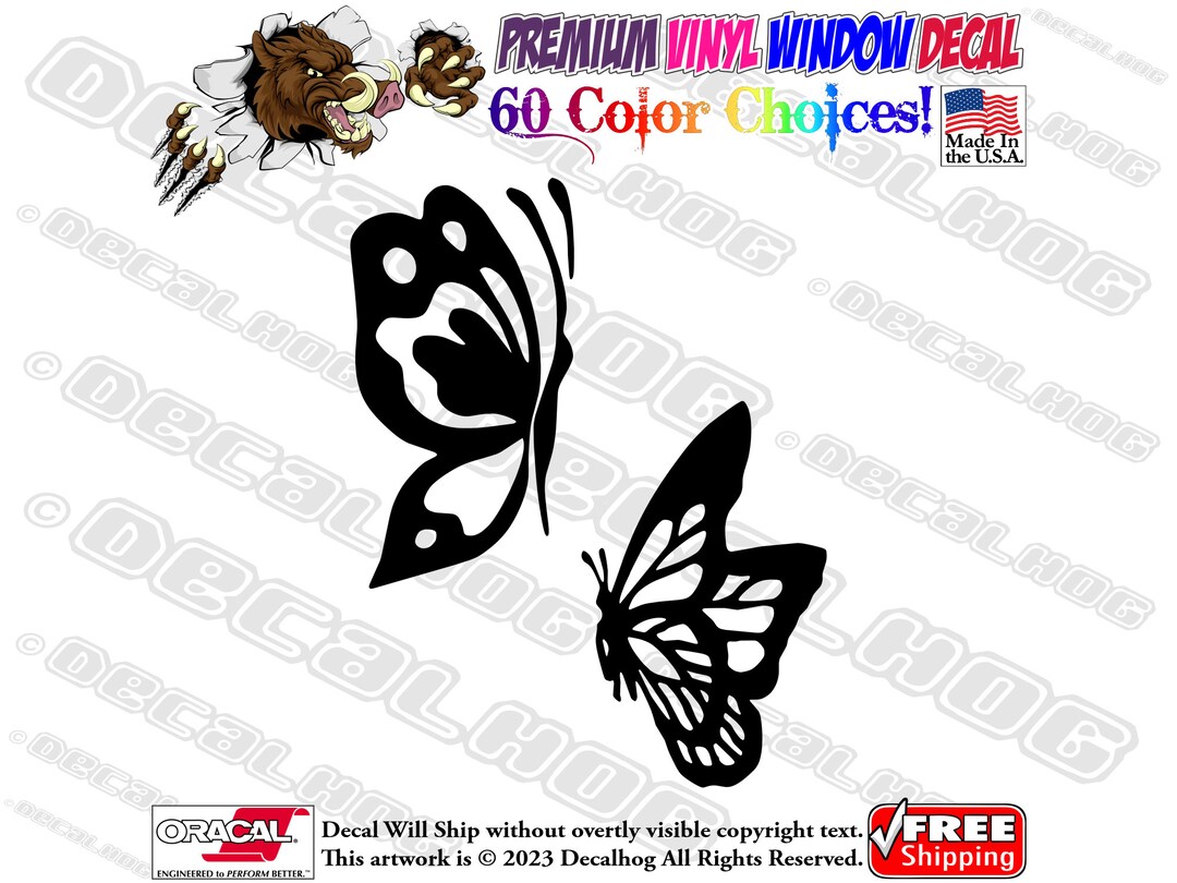 Beautiful Butterflies Flying Vinyl Decal Car Truck Laptop Wall Window ...