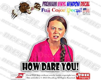 Greta Thunberg How Dare You Meme Decal - Etsy