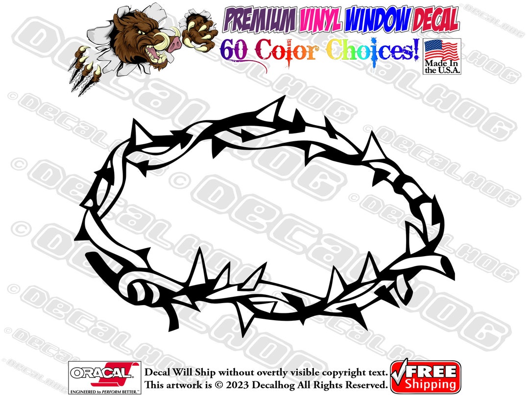 Jesus Christ Crown of Thorns Holy Vinyl Decal Car Truck Laptop Wall ...