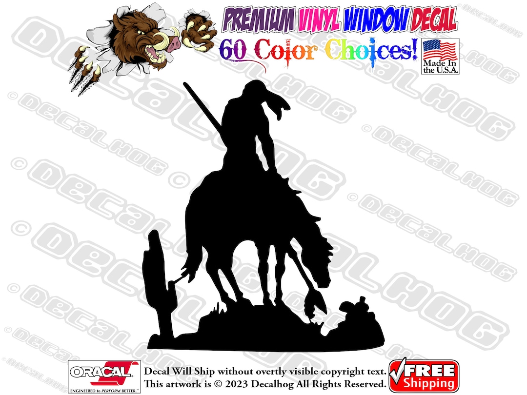 Native Plains Indian Riding Horse Desert Vinyl Decal Car Truck Laptop ...