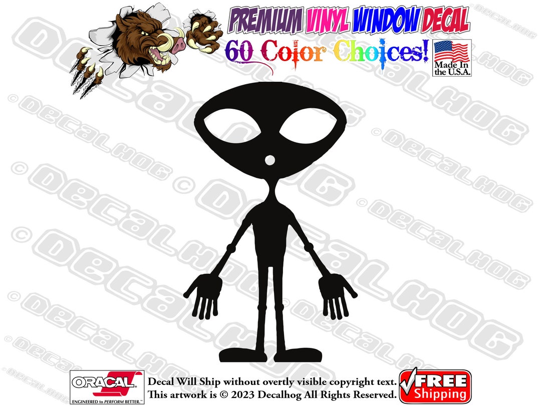 Awesome Alien Vinyl Decal Car Truck Laptop Wall Window Graphics Bumper ...