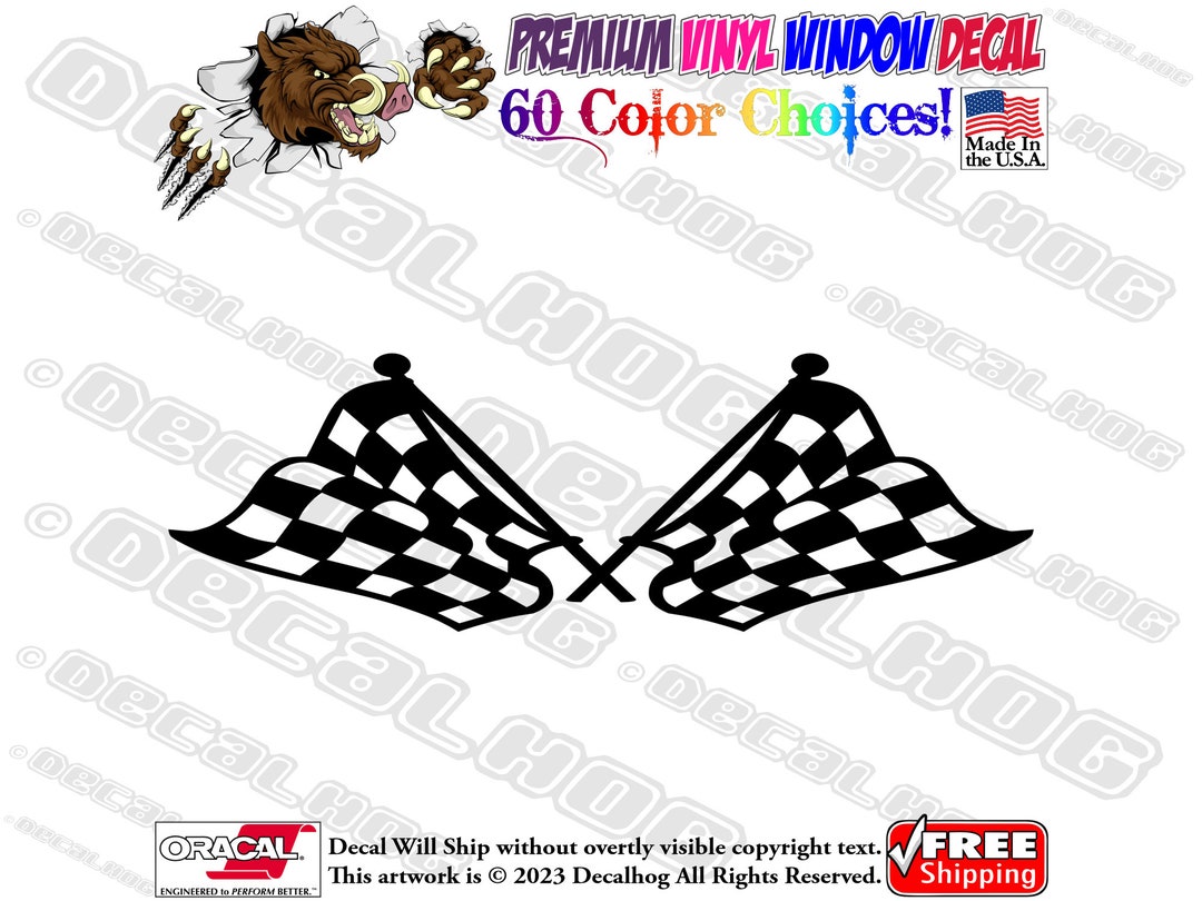 Race Flag Racing Raceway Racetrack Vinyl Decal Car Truck Laptop Wall ...