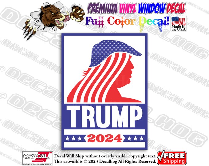 Donald Trump Hair Logo PICK COLOR Vinyl Decal Sticker for Laptop/car ...