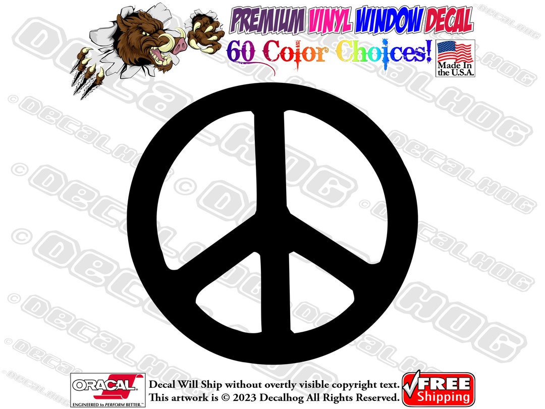 Peace Sign Symbol Vinyl Decal Car Truck Laptop Wall Window Graphics ...
