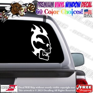 Flaming Skull Vinyl Decal Car Truck Laptop Wall Window Graphics Bumper ...