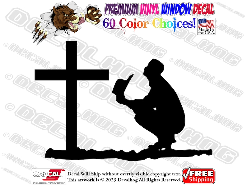 Cowboy Church Praying Hat Cross God Vinyl Decal Car Truck - Etsy