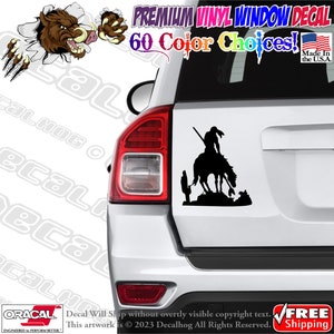 Native Plains Indian Riding Horse Desert Vinyl Decal Car Truck Laptop ...