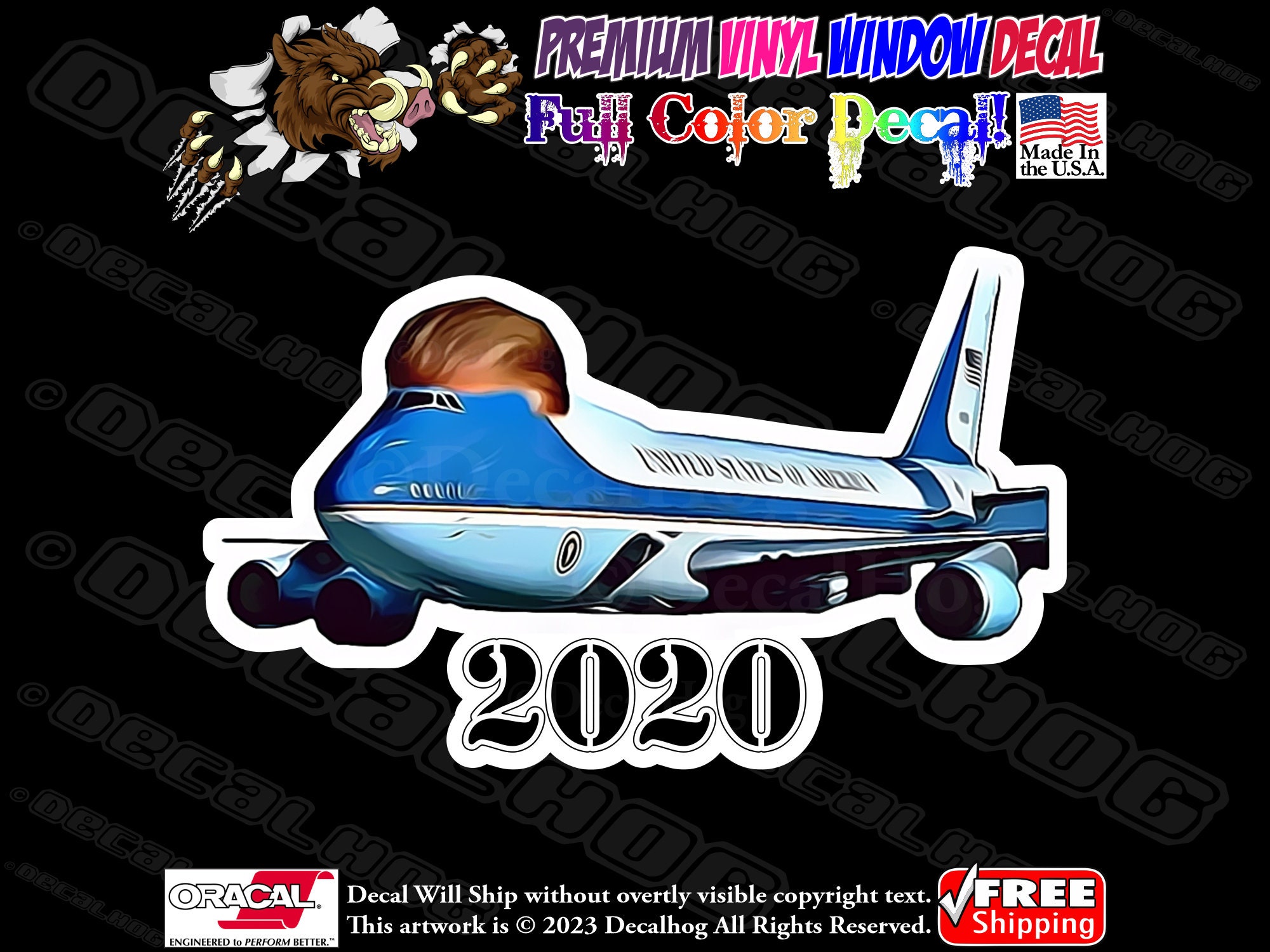 Trump Jet Plane 2024 Hair Full Color Car Truck Laptop Wall - Etsy