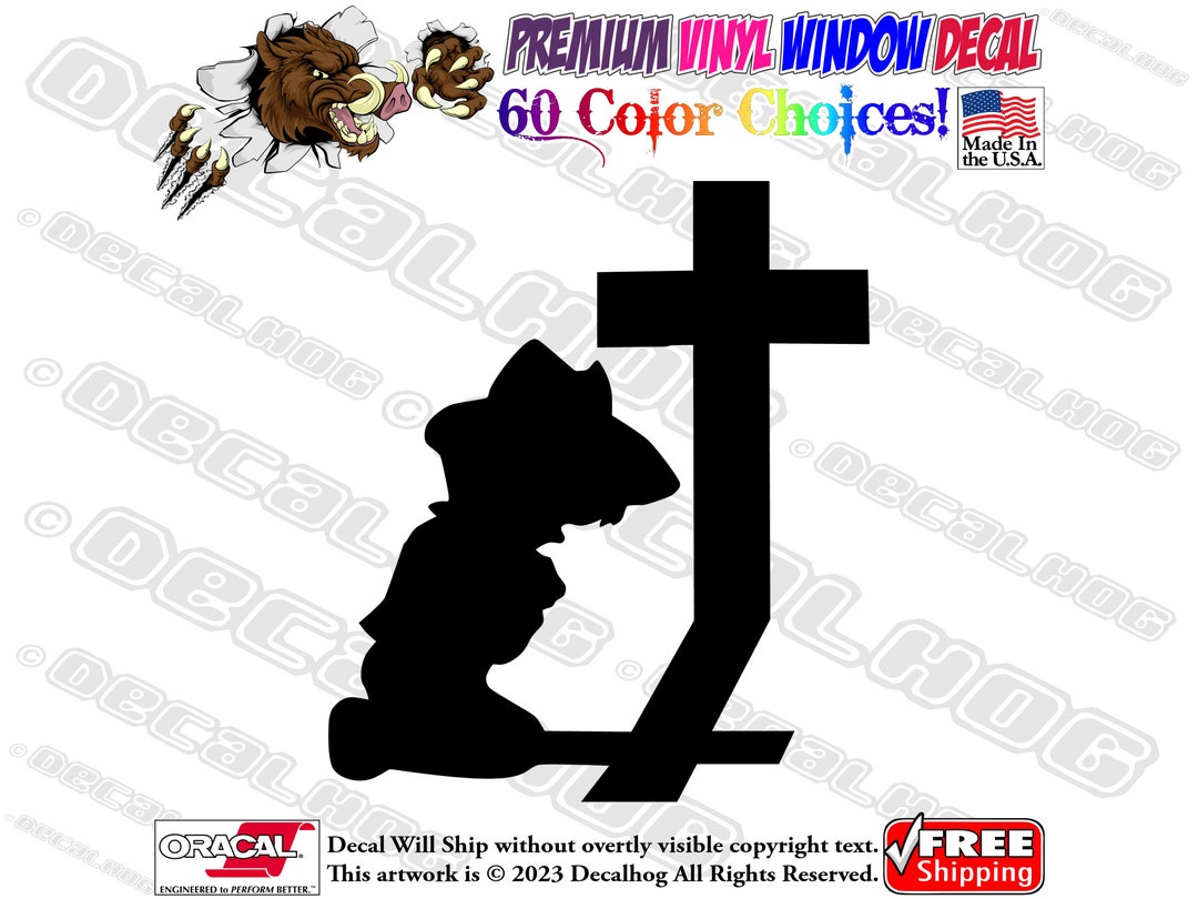 Cowboy Church Cross Boy Praying Vinyl Decal Car Truck Laptop Wall ...