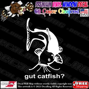 Gut Catfish Funny Fishing Vinyl Decal Car Truck Laptop Wall Window ...