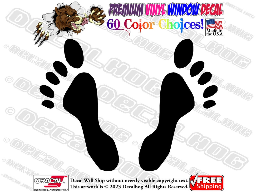 Bare Feet Footprint Vinyl Decal Car Truck Laptop Wall Window Graphics ...