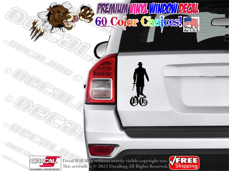 O.G. Mobster Gangster Vinyl Decal Car Truck Laptop Wall Window Graphics ...
