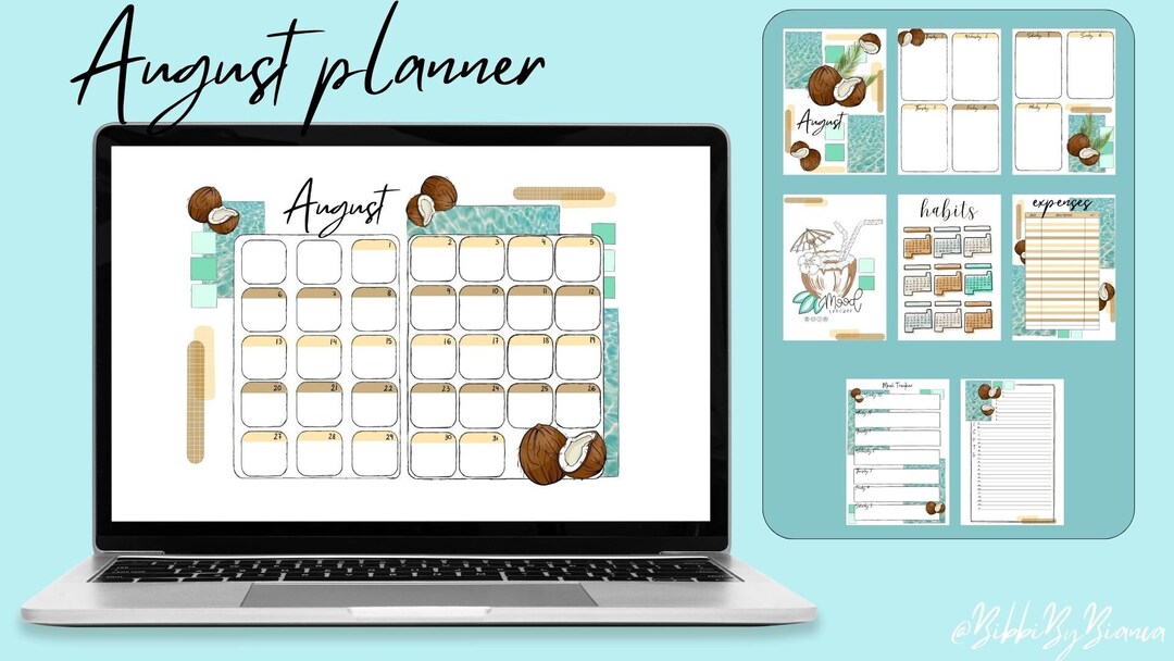 August Planner - Etsy