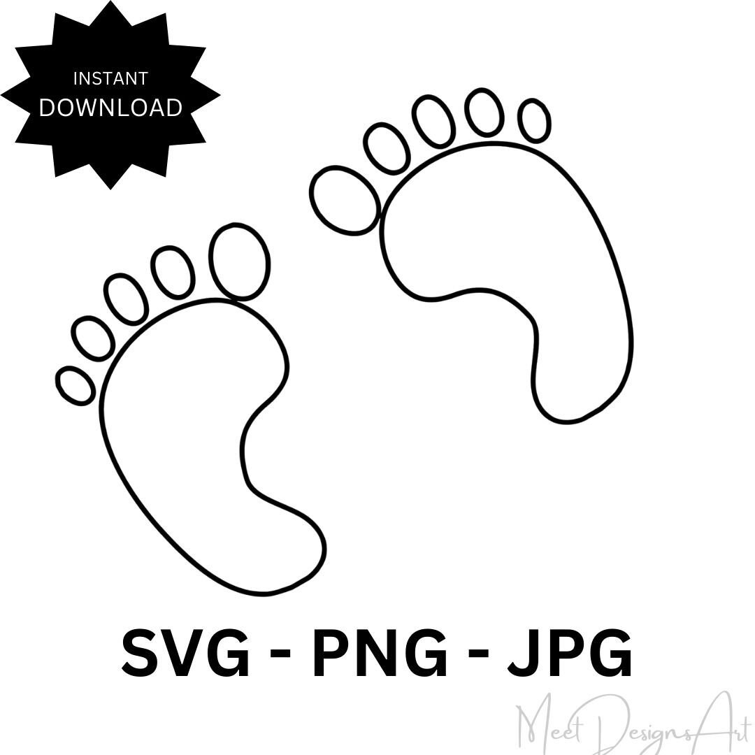 Baby Footprint Svg, Baby Feet Svg, Little Toes, Footprint Svg ...